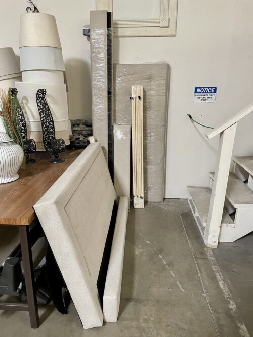 Gray Upholstered Full Bed Frame – Design Consignment Gallery